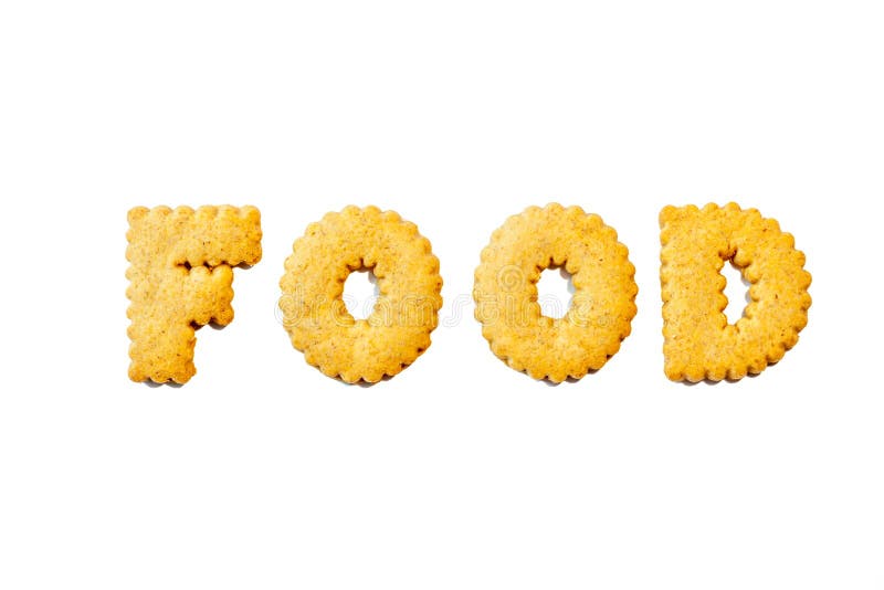 “FOOD” Word Written From Alphabet Shaped Biscuit. Stock Image - Image ...