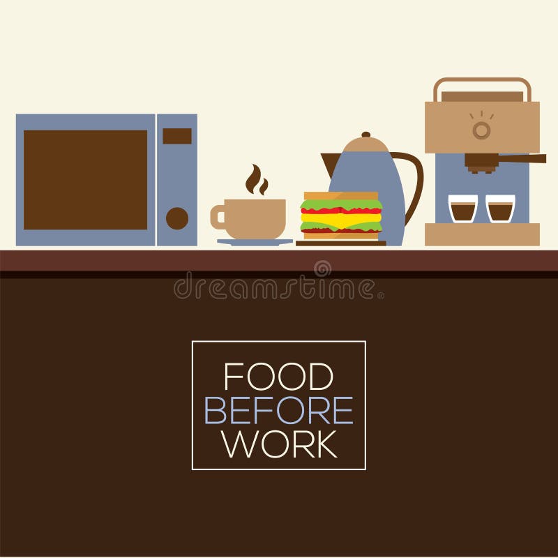 Food before Work Healthy Concept Stock Vector - Illustration of ...