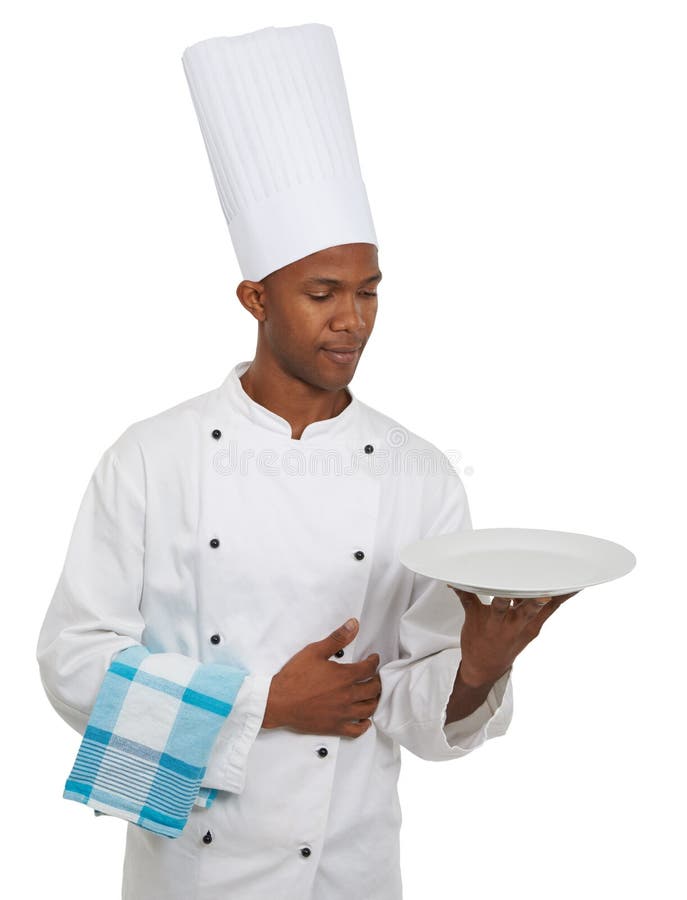 The Food of Your Choice. an African Chef Holding a Plate - Copyspace ...