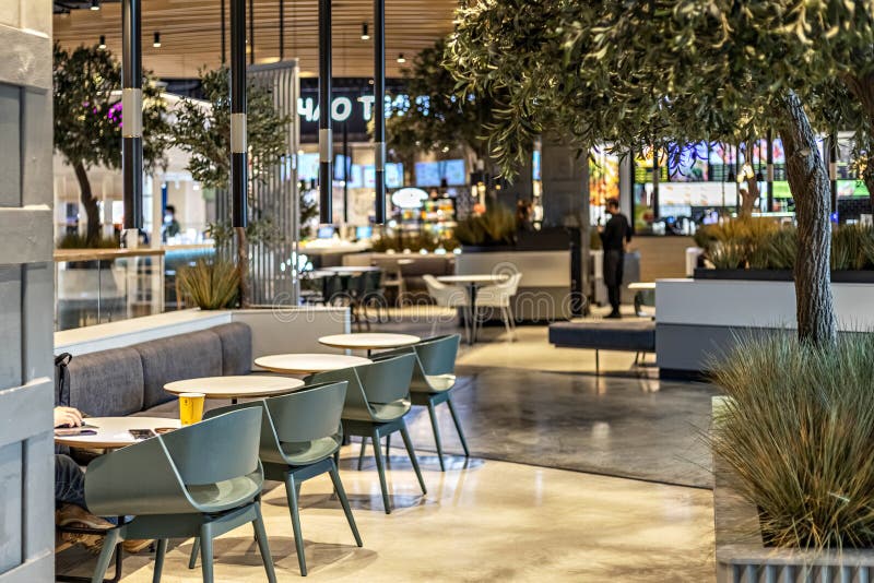 Food Zone in a Shopping Center. Interior Editorial Stock Photo - Image ...