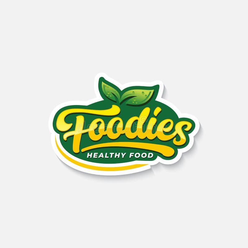 Foodies Typography Logo Vector Stock Vector - Illustration of healthy ...