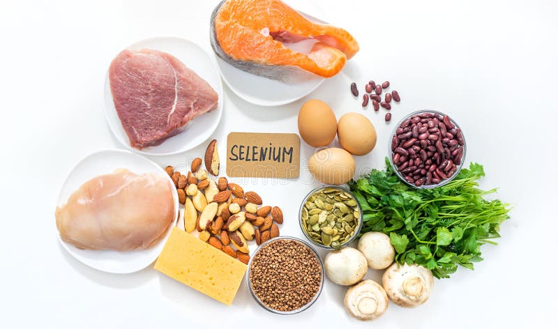 Foods Contain Selenium Food. Selective Focus Stock Image - Image of ...