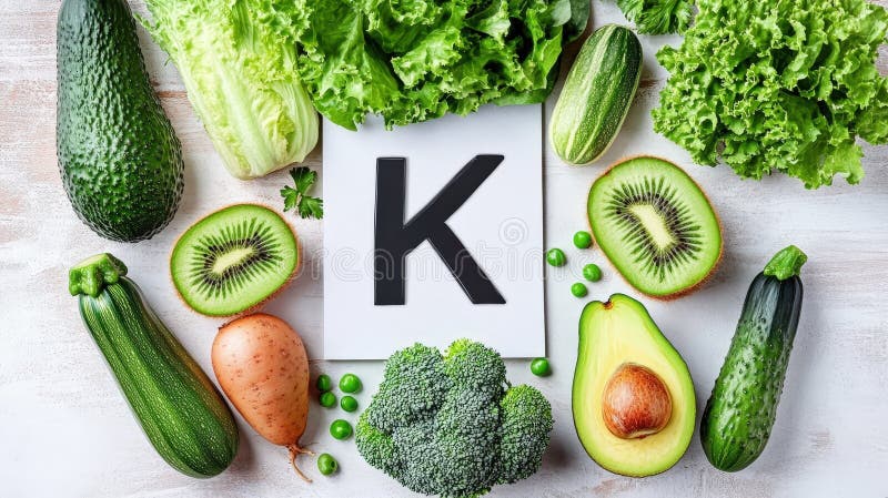 Foods Containing Vitamin K. Selective Focus Stock Illustration - Illustration of fresh ...
