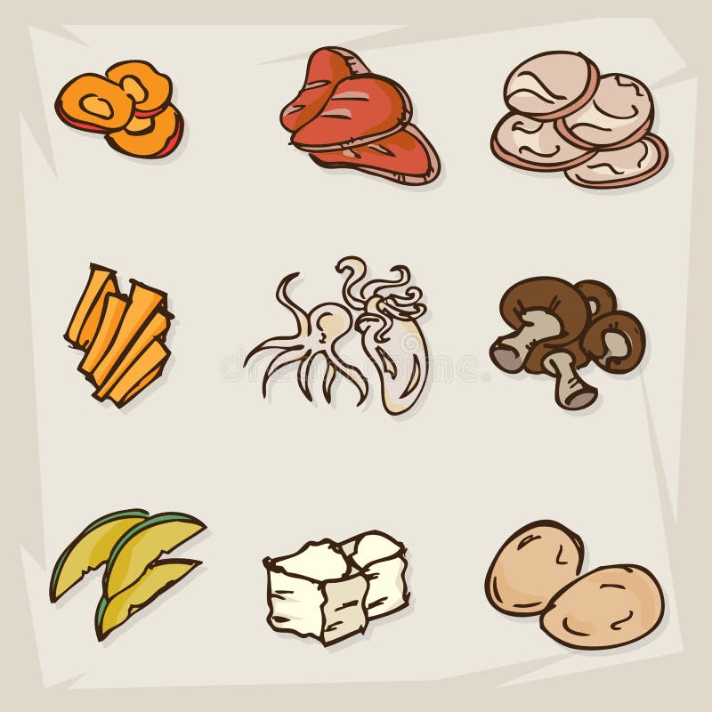 Foods fresh objects stock vector. Illustration of design - 77303269