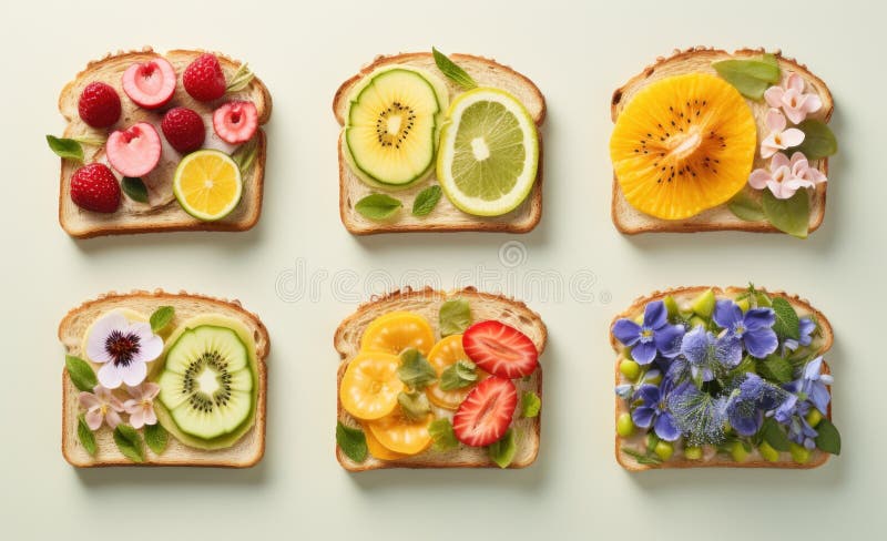 Foods, Fruit, Vitamins and Other Things on Toast Stock Image - Image of ...