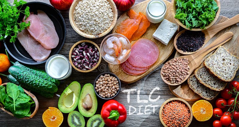 Foods Representing TLC Diet Stock Photo - Image of lifestyle, balanced ...