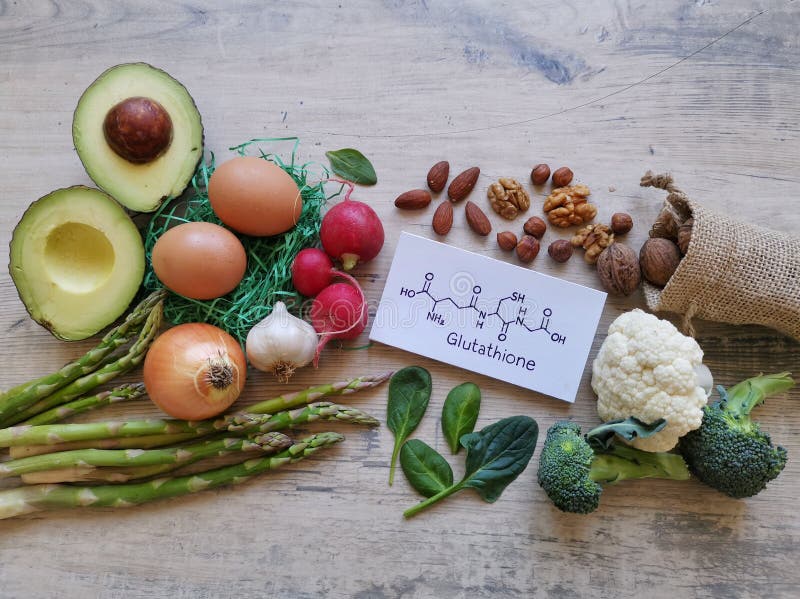 Food High in Glutathione with Structural Chemical Formula of ... Food High in Glutathione with Structural Chemical Formula of ...