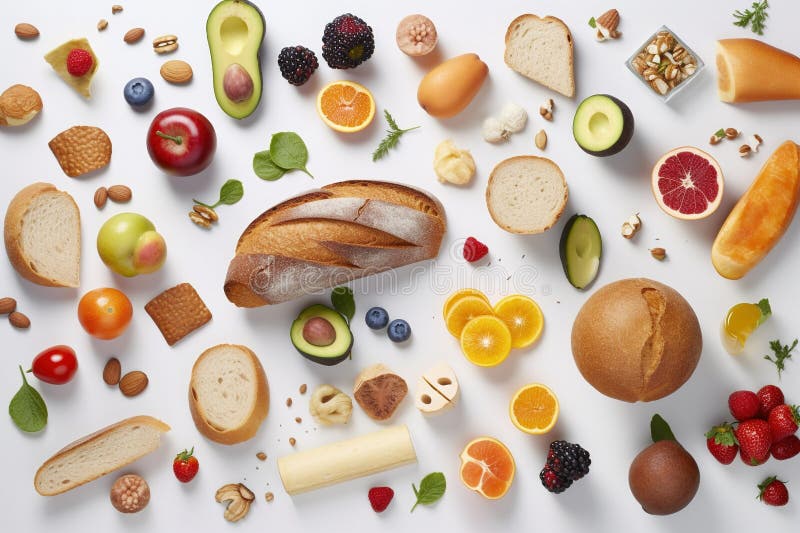 Foods Seamless White Background Top Down View. Shot Using a Hasselblad ...