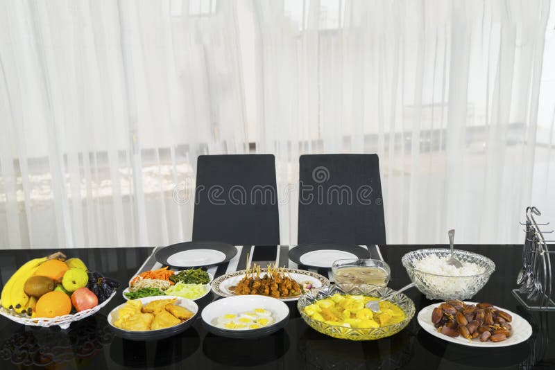 Foods Served To Break the Fast at Home Stock Photo - Image of assorted ...