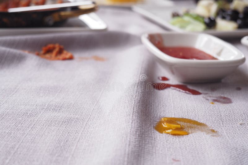 Foods Spilled Over the Breakfast Table. Stock Photo - Image of spilling ...