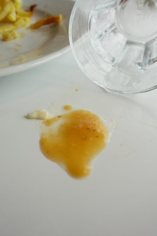 Foods Spilled Over the Breakfast Table. Stock Photo - Image of ketchup ...