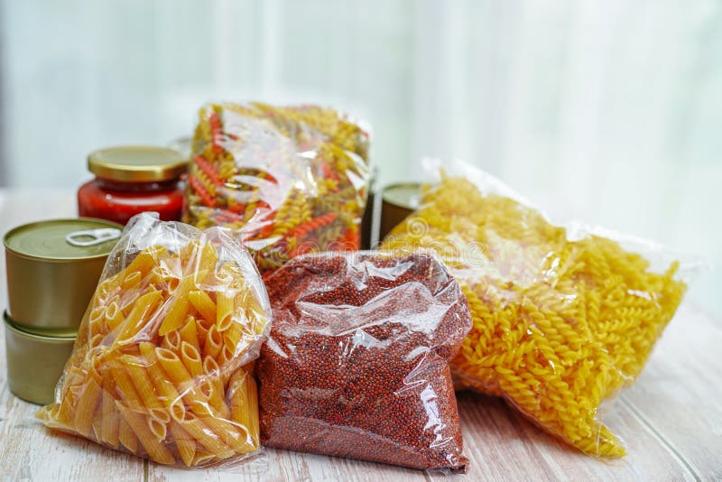 Foodstuffs Collection for Donation To Help People Stock Photo - Image ...