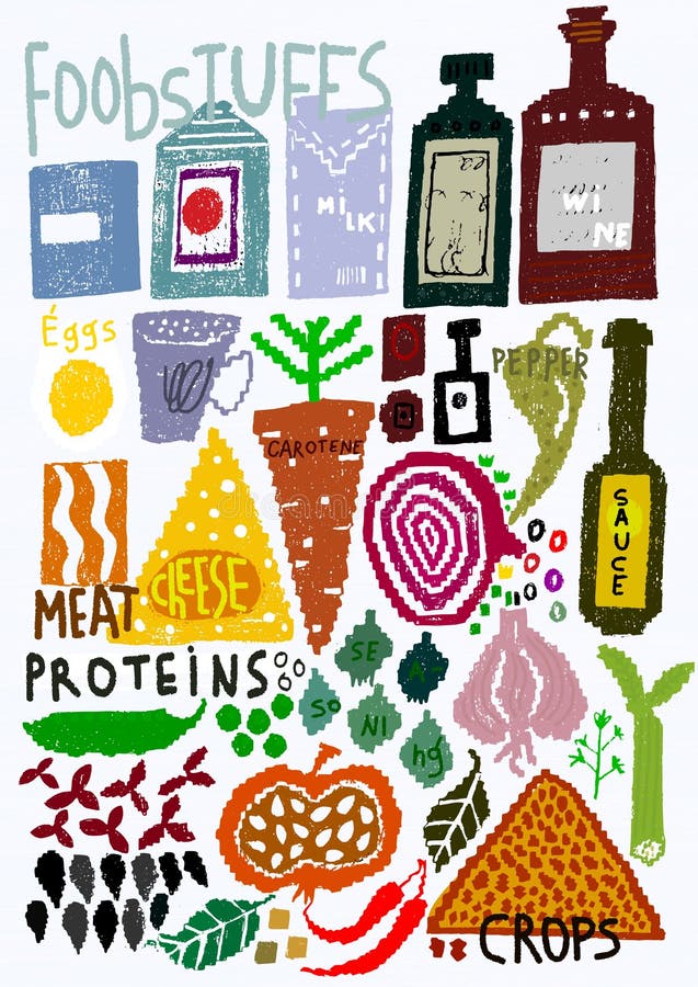 Foodstuffs stock vector. Illustration of foodstuffs, cheese - 33379952