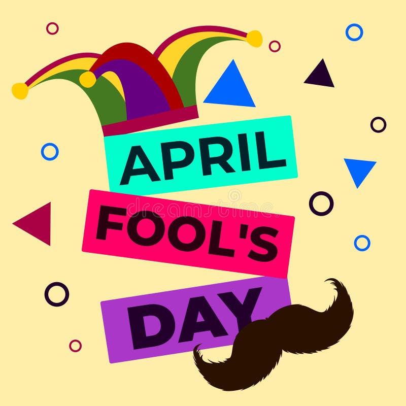 April Fool S Day Square Banner Vector Illustration Stock Vector ...