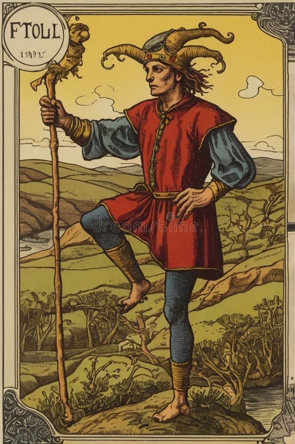 The Fool Card from a Vintage Tarot Deck, Symbolizing Beginnings and ...