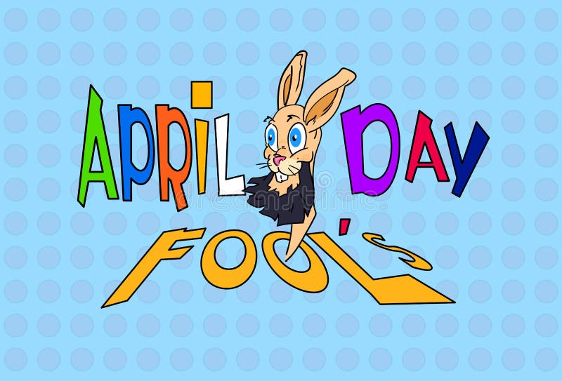 Fool Day Crazy Rabbit April Holiday Greeting Card Banner Stock Vector ...