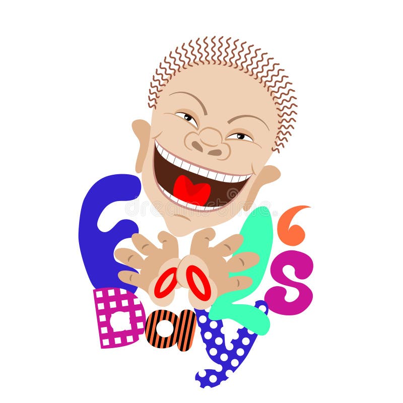 Fool S Day Text and Funny Man Isolated on Background. Stock Vector ...