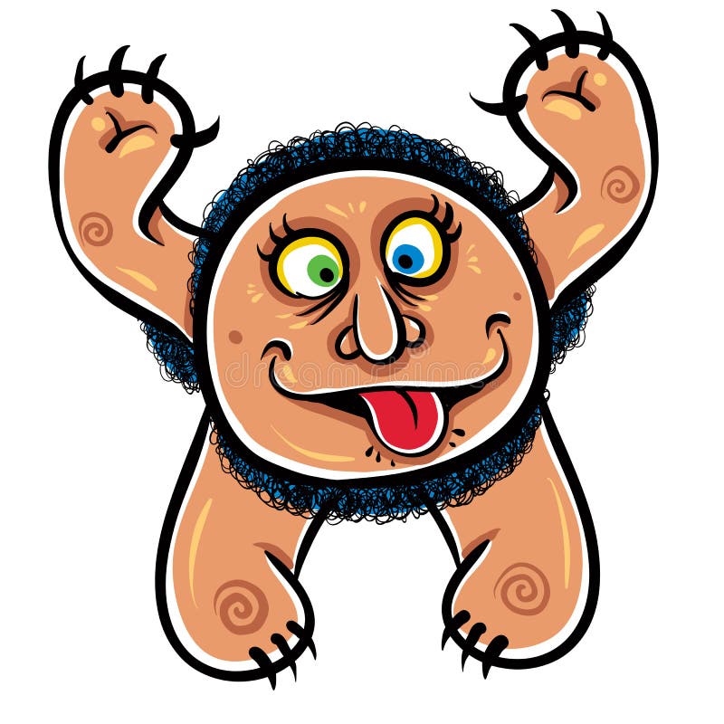 Foolish cartoon monster. stock vector. Illustration of clip - 42237836