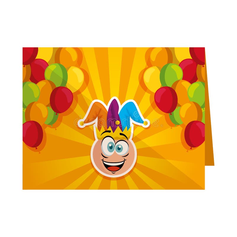 Crazy jester emoticon face stock vector. Illustration of cute - 284088600
