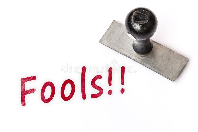 Fools word text stamp. stock image. Image of celebration - 77198881