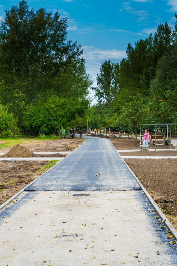 Foopath under construction editorial stock photo. Image of august ...