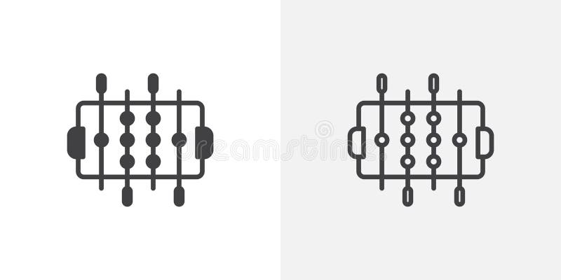 Foosball Line Icon Isolated on White Background Stock Vector ...