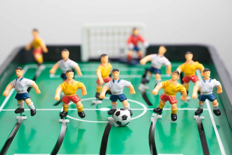 Foosball Player Table Soccer Plastic Game Stock Photo - Image of face ...