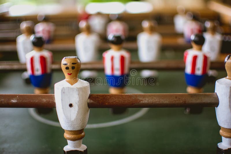 Foosball Players in Foosball Game Stock Photo - Image of green, figure ...