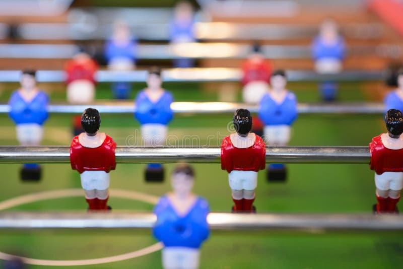 Foosball table closeup stock photo. Image of shallow - 92287944