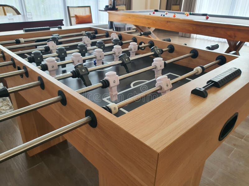 Foosball Table Game or Soccer Table Game, Black and White Team Stock ...