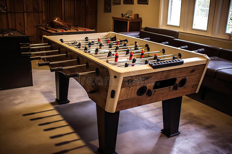 Foosball table gaming room stock image. Image of foot - 302290103