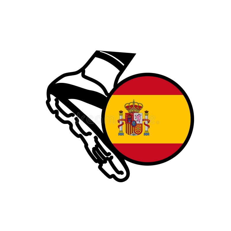Foot Ball and Flag of Spain Logo Stock Vector - Illustration of sport ...