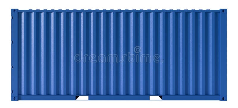 20-Foot Blue Intermodal Container. Side View Stock Photo - Image of warehouse, export: 344468070