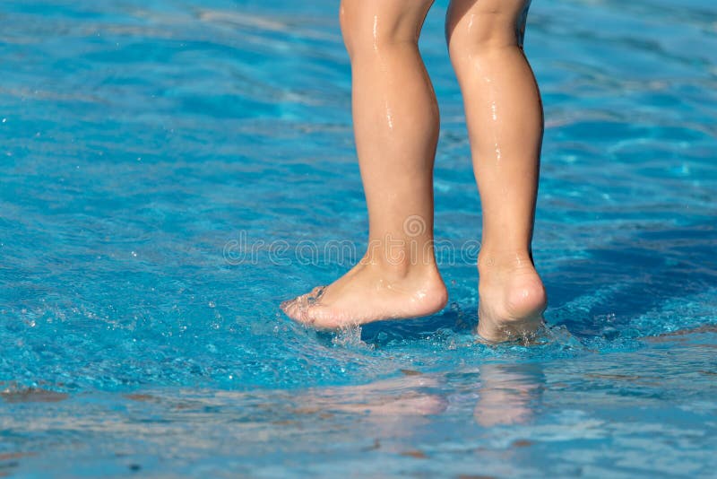 Foot boy in the pool stock image. Image of activity - 111694189