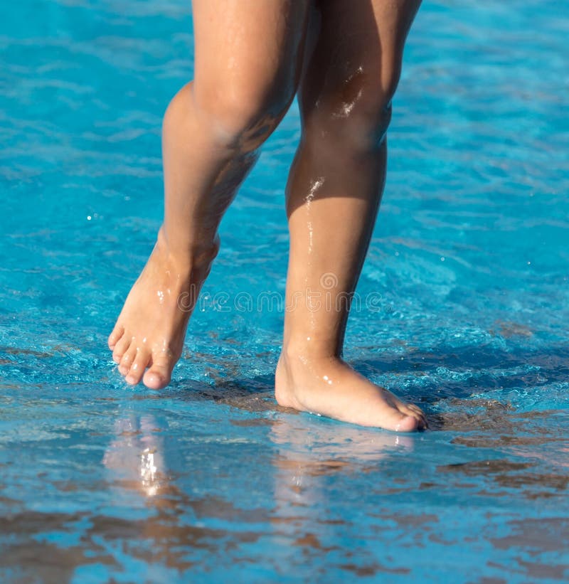 Foot boy in the pool stock image. Image of activity - 100484253