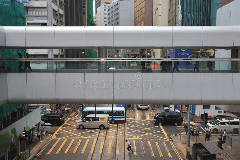 The Foot Bridge at the Central, Hong Kong 27 Aug 2021 Editorial Photo ...