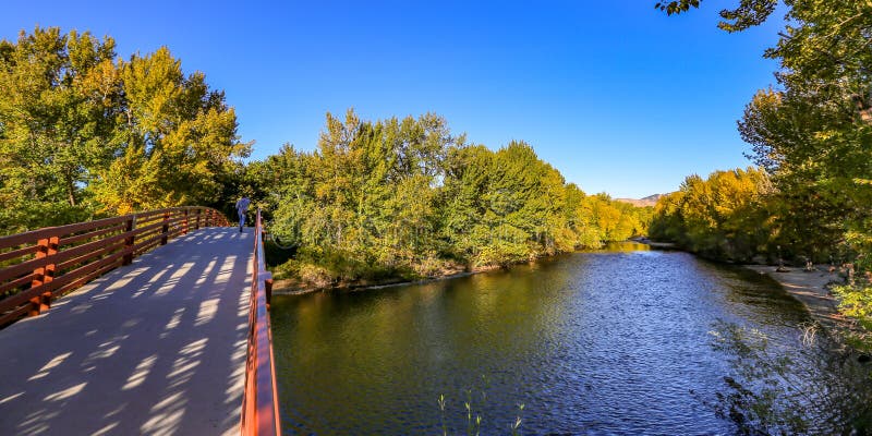 The Boise River in Boise, Idaho Stock Image - Image of reflection ...
