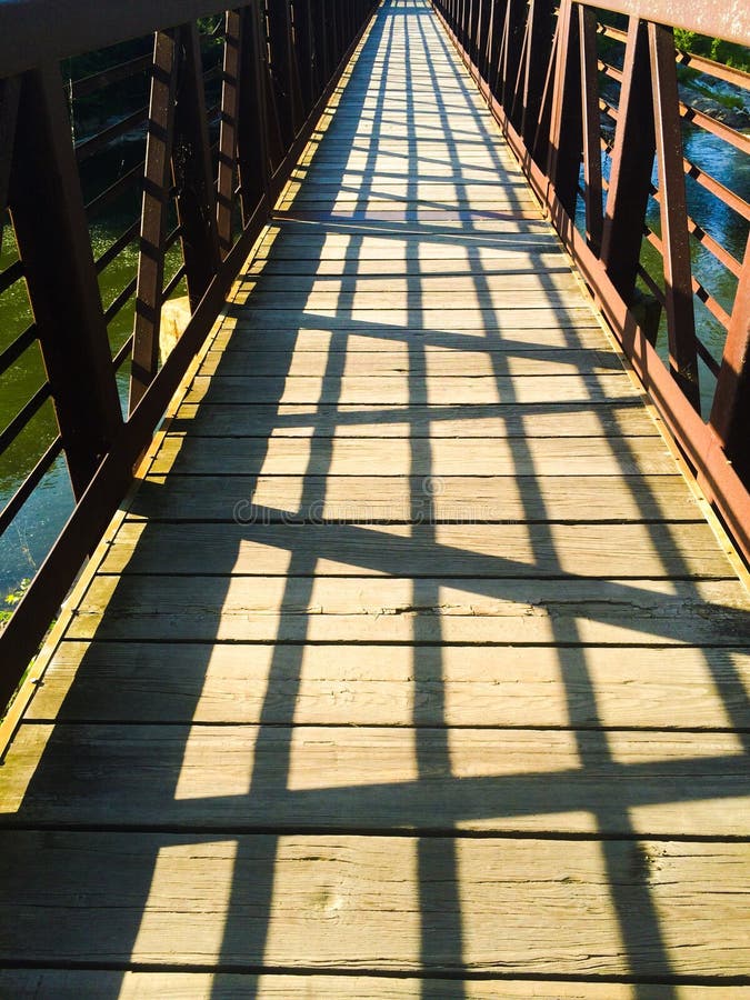 Foot Bridge with Shadows stock photo. Image of bridge - 73477364