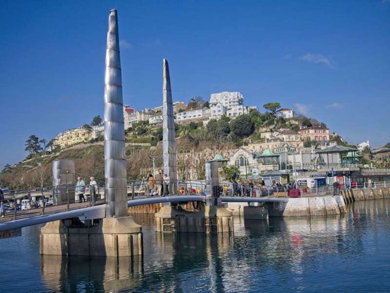 Bridge at Torquay Inner Harbour Stock Photo - Image of walkway, sunny ...