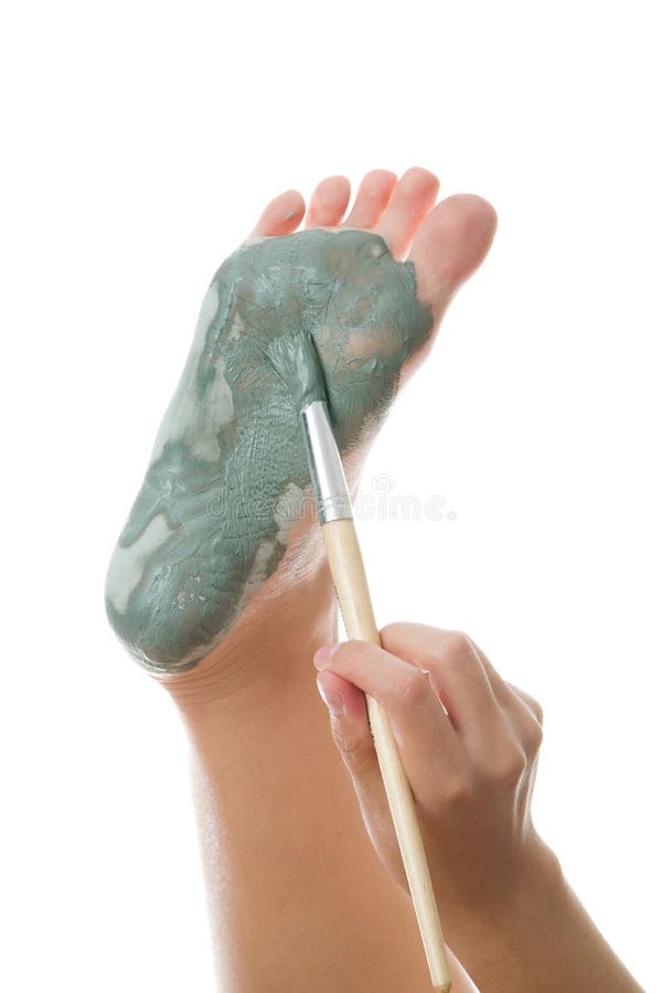 Woman Applying Foot Mud Mask Isolated Stock Photos - Free & Royalty ...