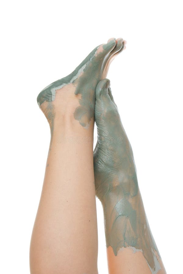 Foot Care. Mud treatment stock image. Image of heel, green - 41230637