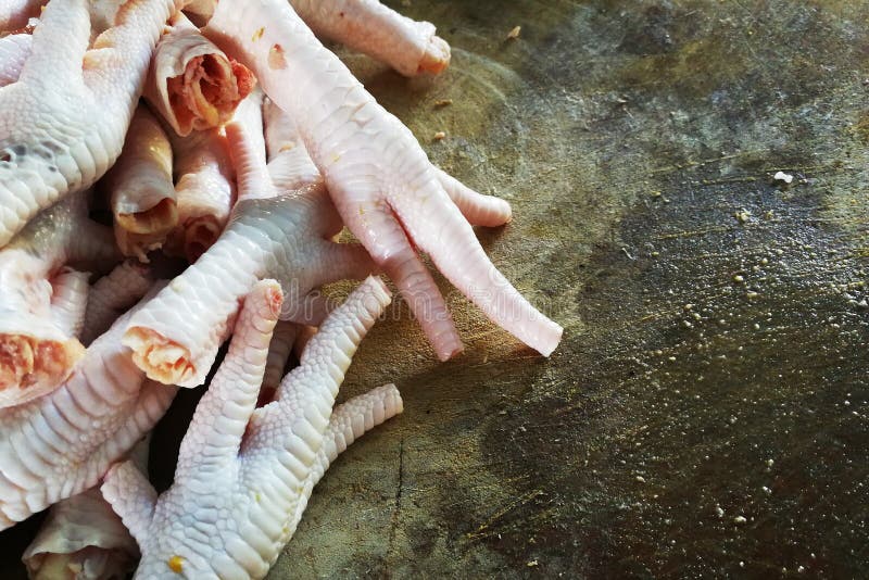 Foot of Chicken on Table Prepare for Cook Stock Image - Image of fresh ...