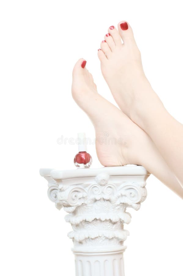 Column Foot with Signs of Past Water Damage. Stock Image - Image of ...