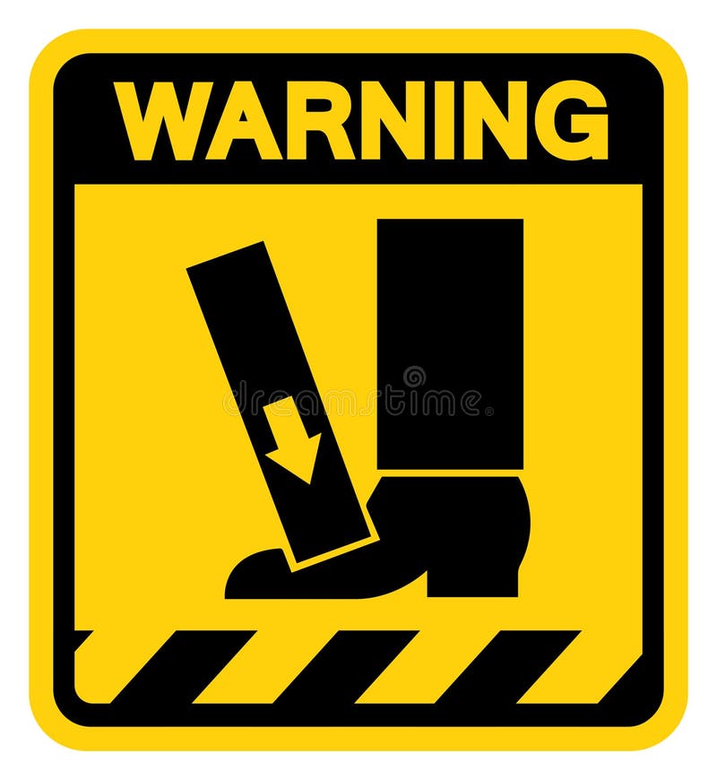 Foot Crush Force from Above Warning Sign, Vector Illustration, Isolate ...