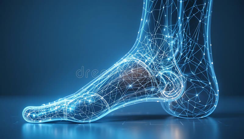 Foot Digital Network Connection Glowing on Surface Concept Design Stock ...