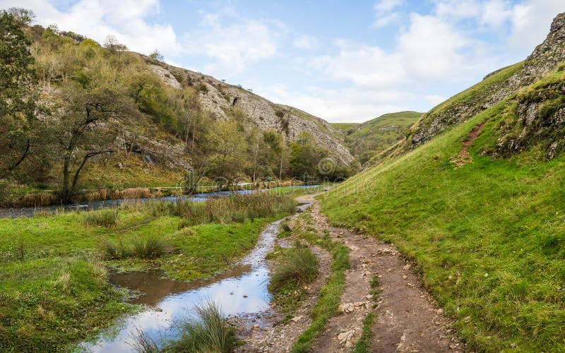 Foot of the Dovedale Valley Stock Image - Image of dale, dramatic ...