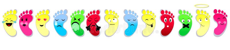 Foot Emoticon big set stock vector. Illustration of dimensional - 93485340