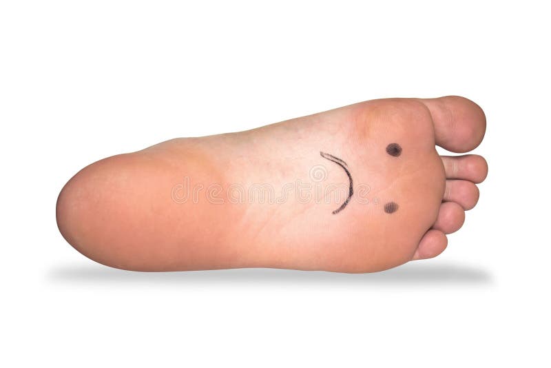 Foot And (face Sad) Isolate On White Background Stock Photo - Image ...