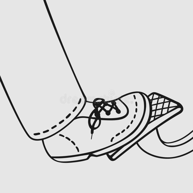 The foot on the gas pedal stock vector. Illustration of press - 78301409