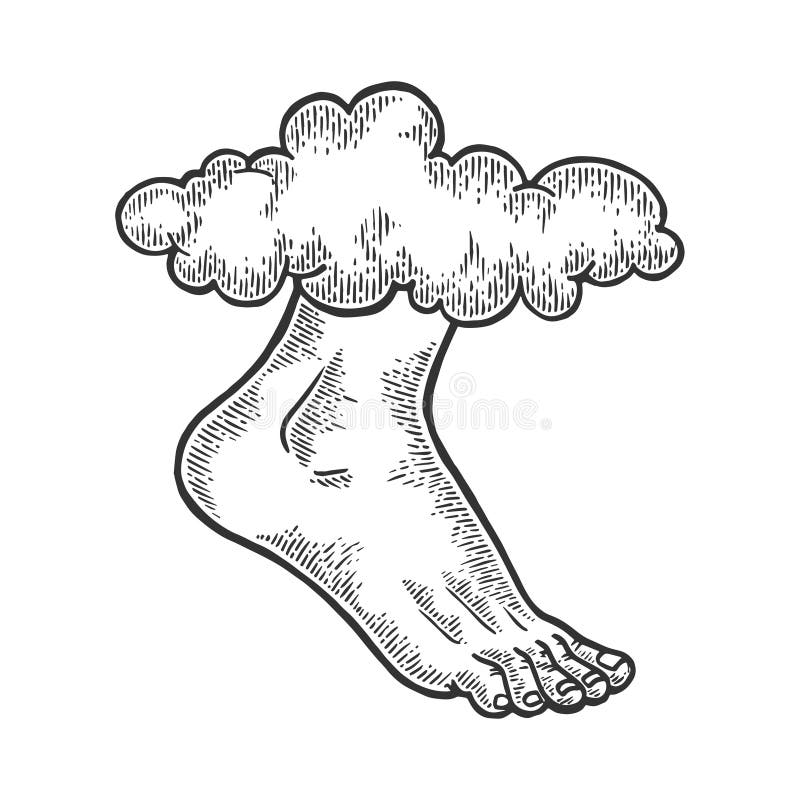 Foot of God Engraving Vector Illustration Stock Vector - Illustration ...
